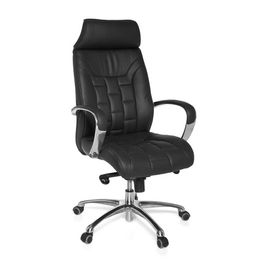 Pharao24.de Ergonomischerb&uuml;rostuhl aus Glattleder & Kunstleder extra hoher Lehne