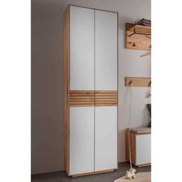 Pharao24.de Dielenkleiderschrank Massivholzschrank mit Dreht&uuml;ren 200 cm hoch