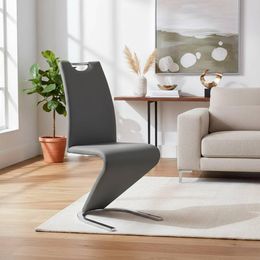 Pharao24.de Swingstuhl aus Kunstleder Grau (2er Set)