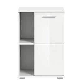 Pharao24.de Garderobenschuhschrank mit einer Dreht&uuml;r Hochglanz weiss Front