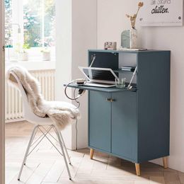 Pharao24.de Sekret&auml;r Home Office in Petrol und Eichefarben Made in Germany