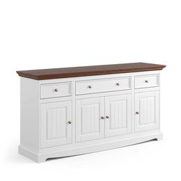 Pharao24.de Sideboard Kommode in Wei&szlig; mit Metallgriffen