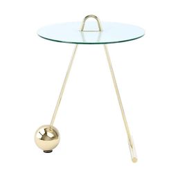 Pharao24.de Design Glastisch mit runder Klarglasplatte 60 cm hoch