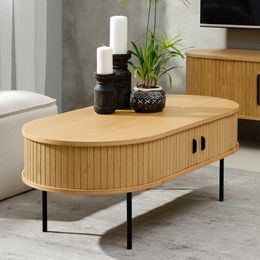 Pharao24.de Ovaler Wohnzimmer Tisch im Skandi Design 120 cm breit