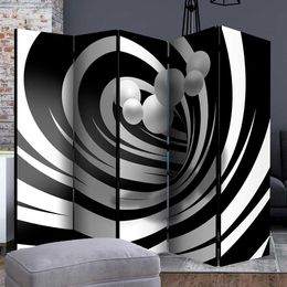 Pharao24.de Design Paravent in Schwarz und Wei&szlig; f&uuml;nf Elementen