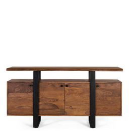 Pharao24.de Sideboard Kommode aus Massivholz mit Metallgriffen