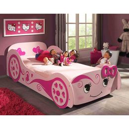 Pharao24.de Rennautobett Pink Rosa 101 cm breit 213 cm tief