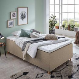 Pharao24.de Boxspringbett H3 in Cremefarben 61 cm Einstiegsh&ouml;he
