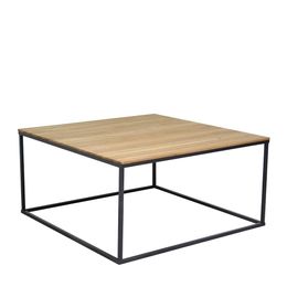 Pharao24.de Quadratischer Couchtisch aus Wildeiche Massivholz Metall