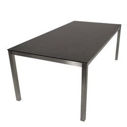 Pharao24.de Esstisch Tisch aus Edelstahl und Sicherheitsglas