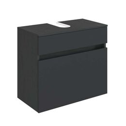Pharao24.de Design Waschbeckenschrank in Dunkel Grau 60 cm breit
