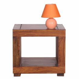 Pharao24.de Massiv Beistelltisch aus Sheesham Massivholz 50 cm breit