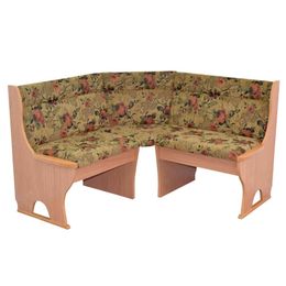 Pharao24.de Sitzbank Esszimmer mit Blumen Motiv Braun-Bunt