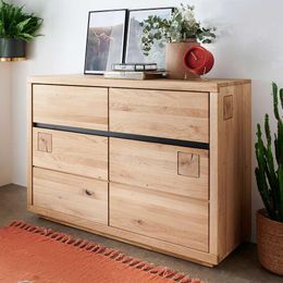 Pharao24.de Sideboard aus Wildeiche Massivholz zwei Schubladen und T&uuml;ren 120x85x45 cm Pharao24