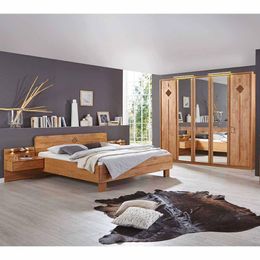 Pharao24.de Schlafzimmer Einrichtung aus Erle Landhaus (vierteilig)