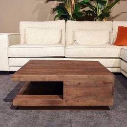 Pharao24.de Couchtisch in Braun Massivholz