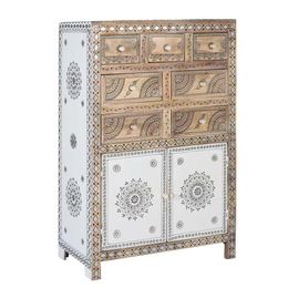 Pharao24.de Kommode Wohnzimmerkommode mit Mandala Motiv und Holzgriffen