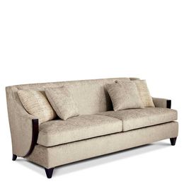 Pharao24.de Klassische Wohnzimmercouch in Beige und Dunkelbraun 213 cm breit