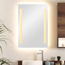 Pharao24.de Hoher Badspiegel 50x70 cm LED Beleuchtung
