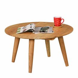 Pharao24.de Runder Couchtisch aus Akazie massiv 75 cm