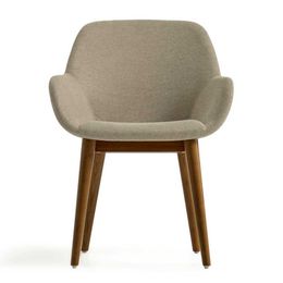 Pharao24.de Esszimmerarmlehnstuhl in Beige Esche dunkel (4er Set)