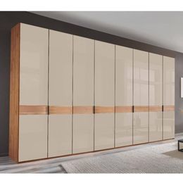 Pharao24.de Dreht&uuml;renschrank Schlafzimmerschrank in Champagner teilmassiv