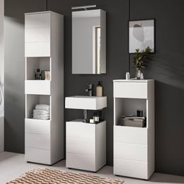 Pharao24.de Badm&ouml;bel Set Badm&ouml;belprogramm in Wei&szlig; 190 cm hoch (vierteilig)