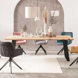 Pharao24.de Buffettisch im Industry und Loft Stil nat&uuml;rlicher Baumkante aus Eiche Massivholz 160x77x90 cm Pharao24