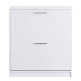 Pharao24.de Wei&szlig;er Schuhklappenschrank mit zwei Schuhwalzen 75 cm breit