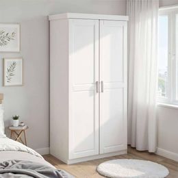 Pharao24.de Jugendzimmer Kleiderschrank in Wei&szlig; Massivholzt&uuml;ren