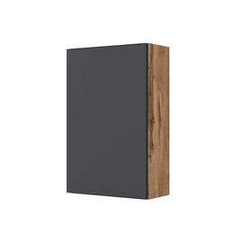 Pharao24.de Bad Oberschrank in Dunkelgrau und Wildeiche Optik 40 cm breit