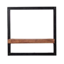 Pharao24.de Wandregal aus Mangobaum Massivholz und Metall 35 cm breit