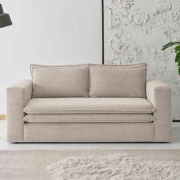 Pharao24.de Zweisitzer Cord Sofa in Beige 180 cm breit - 91 cm tief
