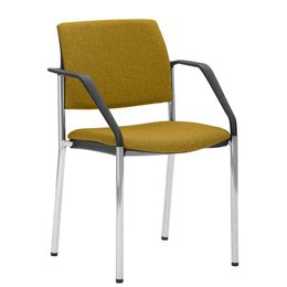 Pharao24.de Wartezimmerstuhl 47 cm Sitzh&ouml;he Bezug aus Webstoff Gelb