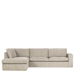 Pharao24.de 283x197 cm Polsterecke in Beigegrau Stoff Skandi Design