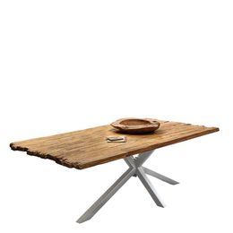 Pharao24.de Esszimmertisch aus Teak Recyclingholz Spider Gestell