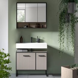 Pharao24.de Badezimmerm&ouml;belset Waschplatz Set 80 cm breit in modernem Design (zweiteilig)