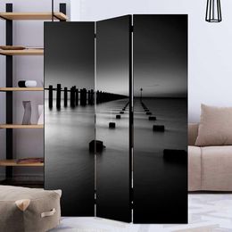 Pharao24.de Strandmotiv Paravent monochrom Leinwand F&uuml;llung
