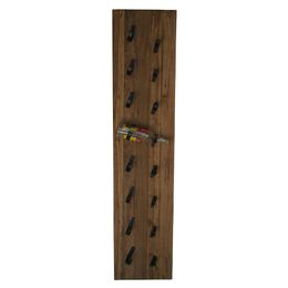 Pharao24.de Wandregal aus Teak Massivholz und Metall Weinflaschen