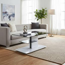 Pharao24.de Couchtisch aus Sicherheitsglas Buche Massivholz