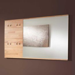 Pharao24.de Spiegel mit Wandgarderobe Kernbuche Massivholz (zweiteilig)