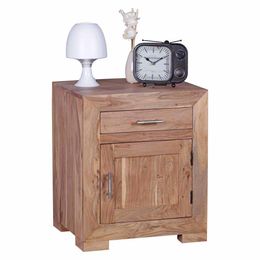 Pharao24.de Nachtkommode aus Akazie Massivholz 50 cm breit