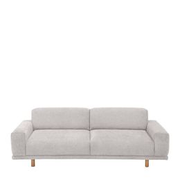 Pharao24.de Dreisitzer Couch Silbergrau aus Flachgewebe Skandi Design