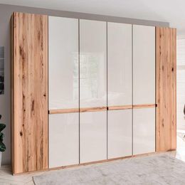 Pharao24.de Dreht&uuml;rschrank in Beige Glas beschichtet Astkernbuche