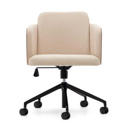Pharao24.de Moderner Schreibtischdrehstuhl in Beige h&ouml;henverstellbarem Sitz