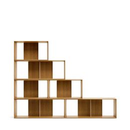 Pharao24.de Regal Set Eiche furniert stapelbar modernem Design (sechsteilig)