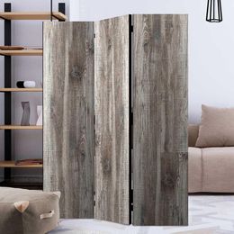 Pharao24.de Sichtschutz Wand in Holz White Wash Optik Leinwand F&uuml;llung