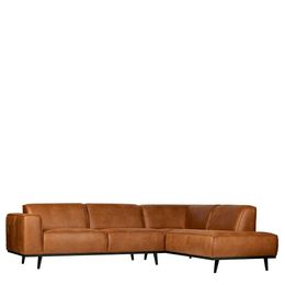 Pharao24.de Ecksofa aus Recyclingleder Cognac Braun 274x77x210 cm Pharao24