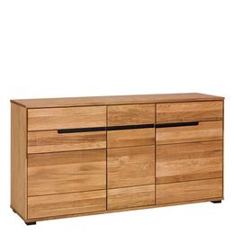 Pharao24.de Sideboard teilmassiv in Eichefarben drei Schubladen und T&uuml;ren