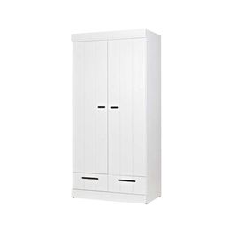 Pharao24.de Schlafzimmer Kleiderschrank in Wei&szlig; Kiefer massiv